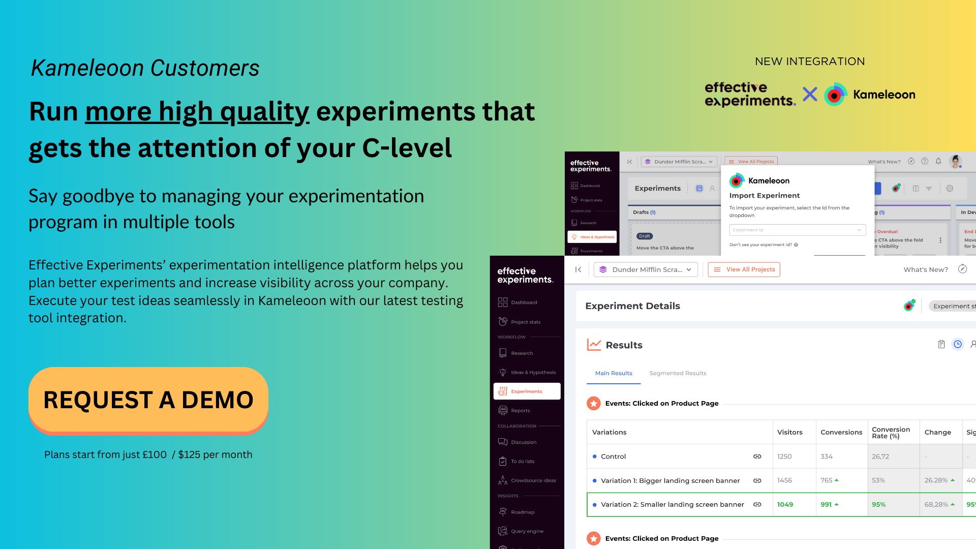 Effective Experiments now integrates with Kameleoon